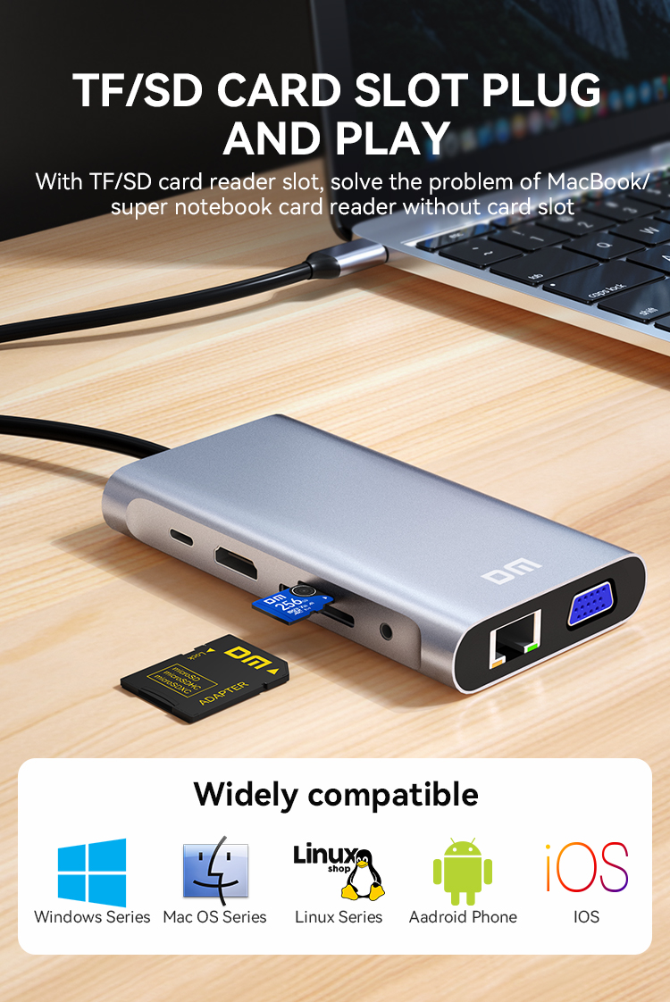 هاب 10 پورت تایپ سی – USB Type C 10 in 1 HUB – نوین فراتک – آینده اینجاست
